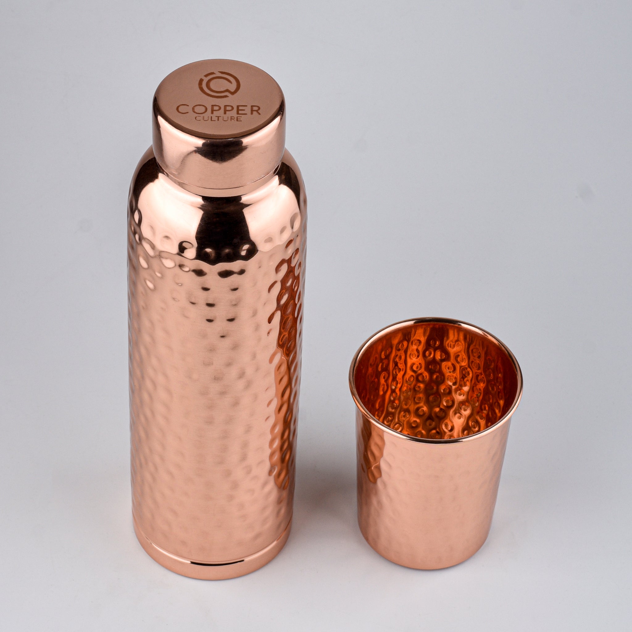 Hammered Copper Gift Set - 2 Bottles & 2 Mugs – Copper Culture